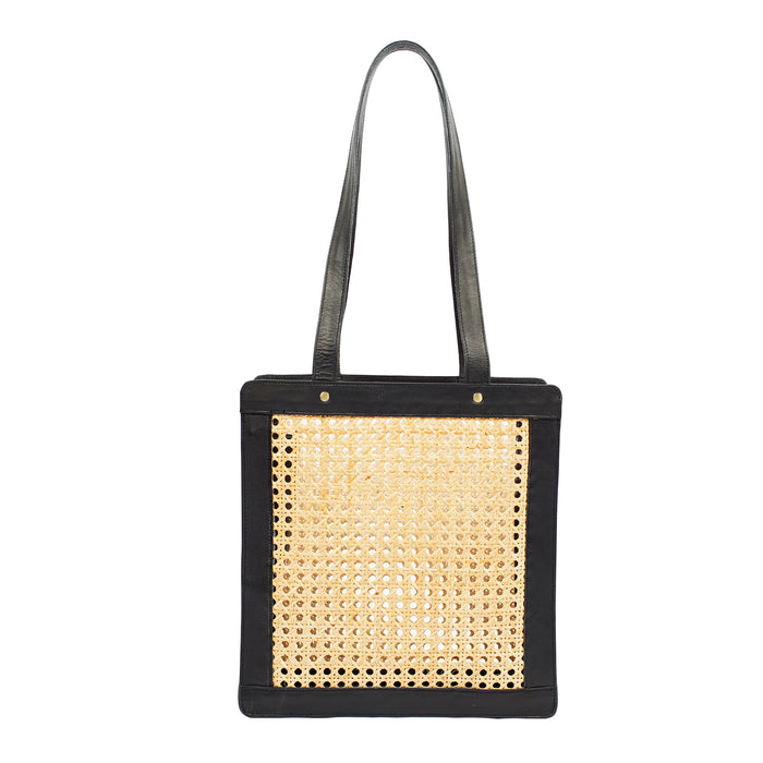 Rattan And Leather Tote Bag | Genuine Handcrafted Leather